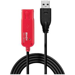 Lindy USB-Kabel USB 2.0 USB-A Stecker, USB-A Buchse 30.00 m Schwarz, Rot 42923
