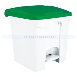 Treteimer Orgavente CONTITOP Tretmülleimer weiß-grün 30 L aus Polyethylen, mit HACCP-Empfehlungen