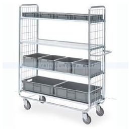 Etagenwagen Serie 100, max. 200 kg mit 4 Etagen Transportwagen, 930x460x1585 mm