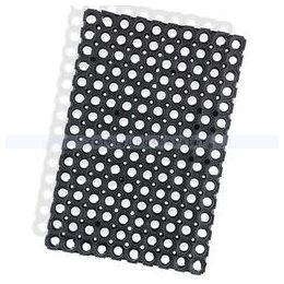NÖLLE Nölle Gummiringmatte schwarz 40 x 60 cm Gummiwabenmatte offene Ringe für bessere Schmutzaufnahme, 16 mm stark