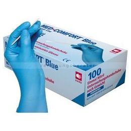 Nitrilhandschuhe Ampri Med Comfort blue M 100 Stück/Box Gr. 8, puderfrei, untsterile Nitrilhandschuhe, 100 Stück/Box