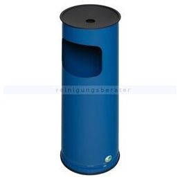 Standascher Var H 61 K Abfallsammler rund 17 L enzianblau aus verzinktem Stahlblech, bodenschonender Kantenschutz