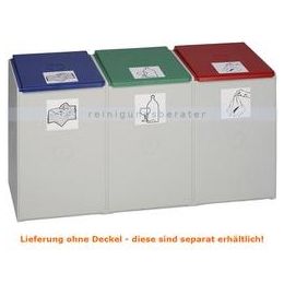 Var Kunststoffcontainer 3-fach 60 L Mülltrennsystem mehrfach ausgezeichnetes Abfall- & Wertstoff-Sammelsystem