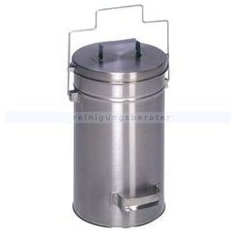 Papierkorb Var Mülleimer feuersicher Behälter 25 L edelstahl Sicherheitsbehälter mit praktischem Tragebügel und Deckel