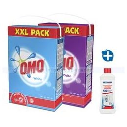 Diversey OMO Professional White und Color 2x 8,4 kg XXL Pack OMO White und Color plus Gratis Hygiene-Maschinenpflege