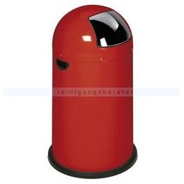 Mülleimer Var Abfallsammler Pushdeckel 40 L rot mit verzinktem Inneneinsatz und bodenschonendem Kantenschutz