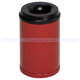 Papierkorb Var Mülleimer feuersicher Stahlblech 15 L rot für optimalen Schutz pulverbeschichtet, inklusive Kopfteil