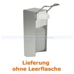 Desinfektionsmittelspender 500 ml mit kurzem Armhebel für 500 ml Euroflaschen, Aluminium