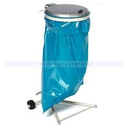 Müllsackständer Var WSR 120 Müllsackhalter fahrbar silber ideal für 120 L Müllsäcke, robuste und stabile Konstruktion