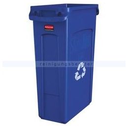 Rubbermaid Slim Jim mit Luftschlitze 87 L blau VB 186383 mit Recyclingsymbol und Beutelhalter