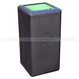 Mülltrennsystem BrickBin Biomüll Behälter schwarz grün 65 L integrierte Beutelhalterung, aus recyceltem Kunststoff