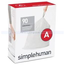 Müllbeutel simplehuman code A, Pack mit 90 Stück, 4,5 L zusgesamt 90 Beutel verpackt zu 3 x 30 Beutel