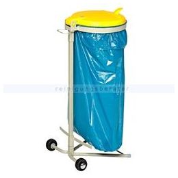Müllsackständer Var WSR 120 Müllsackhalter fahrbar gelb ideal für 120 L Müllsäcke, robuste und stabile Konstruktion