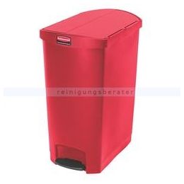 Treteimer Rubbermaid Slim Jim® Kunststoff rot 90 L Tretabfallbehälter mit Pedal an der Schmalseite