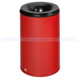 Papierkorb Var Mülleimer feuersicher Stahlblech 110 L rot für optimalen Schutz pulverbeschichtet, inklusive Kopfteil