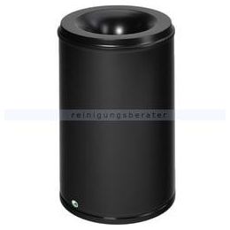 Papierkorb Var Mülleimer feuersicher Stahlblech 110 L schwarz für optimalen Schutz pulverbeschichtet, inklusive Kopfteil