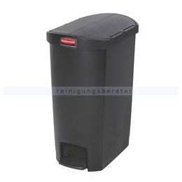 Treteimer Rubbermaid Slim Jim® Kunststoff schwarz 50 L Tretabfallbehälter mit Pedal an der Schmalseite