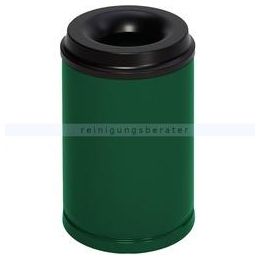 Papierkorb Var Mülleimer feuersicher Stahlblech 15 L grün für optimalen Schutz pulverbeschichtet, inklusive Kopfteil