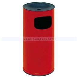 Standascher Var H 71 K Abfallsammler rund 44 L rot aus verzinktem Stahlblech, bodenschonender Kantenschutz