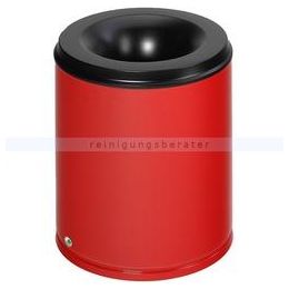 Papierkorb Var Mülleimer feuersicher Stahlblech 80 L rot für optimalen Schutz pulverbeschichtet, inklusive Kopfteil