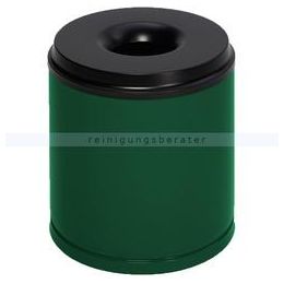 Papierkorb Var Mülleimer feuersicher Stahlblech 30 L grün für optimalen Schutz pulverbeschichtet, inklusive Kopfteil