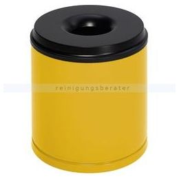 Papierkorb Var Mülleimer feuersicher Stahlblech 30 L gelb für optimalen Schutz pulverbeschichtet, inklusive Kopfteil