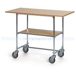 Tischwagen, Groß Eiche, max. Last 100 kg Tischwagen mit Holzlaminat Buche, Maße: 1200x600x900 mm