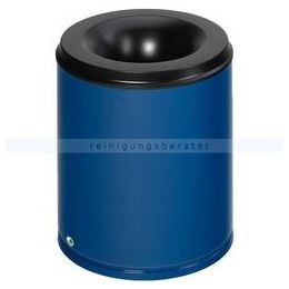 Papierkorb Var Mülleimer feuersicher Stahlblech 80 L blau für optimalen Schutz pulverbeschichtet, inklusive Kopfteil