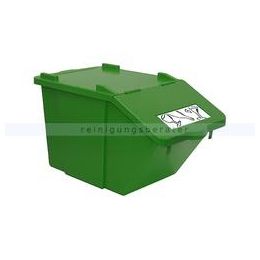 Mülleimer NordSüd Oekonom Abfallbehälter mit Deckel 40 L grün aus hochwertigem Kunststoff, platzsparend da stapelbar