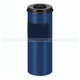 Standascher mit Abfallsammler 30 L blau-schwarz mit Löschsand und Metallinneneimer, feuerfest