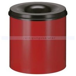 Papierkorb (feuersicher) rund 80 L rot selbstlöschender Papierkorb mit Deckel, Farbe rot