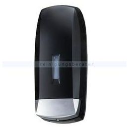 Seifenspender Orgavente NOIR schwarz für Flüssigseife 1 L Kannenbefüllung, mit Drucktaste und Sichtfenster