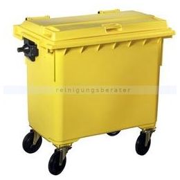Müllcontainer Orgavente CONTIVIA 4 mobil gelb 770 L aus Kunststoff mit Deckel