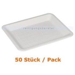 Einwegteller Abena BIO eckig flach 15 x 20 cm 50 Stück weiß, biologisch abbaubar, kompostierbar