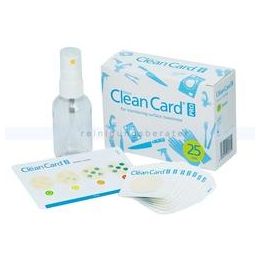 Hygiene Kontrollset Clean Card® Pro Starter-Kit 25 Teststreifen, 1 Kunststoffsprühflasche, Auswertungskarte