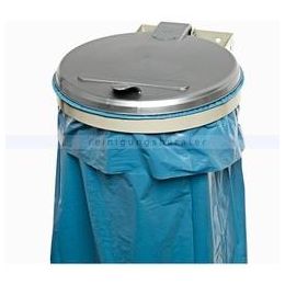 Müllsackständer Var WSK Wandgerät zur Wandmontage silber ideal für 120 L Müllsäcke, robuste und stabile Konstruktion