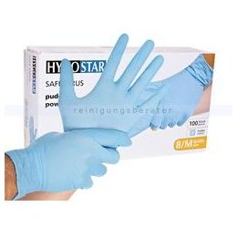 Untersuchungshandschuhe Hygostar Nitril Safe Virus blau M virendicht, puderfrei, unsteril, latexfrei, 100 Stück/Box