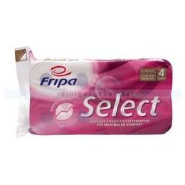 Toilettenpapier Fripa Select 100% Zellstoff 4-lagig 8 Rollen/Paket, 8 x 160 Blatt, 4-lagig, - Einzelpaket -