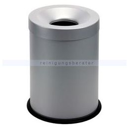 Papierkorb Orgavente Grisu aus Stahl grau 15 L feuersicher selbstlöschender Papierkorb