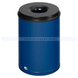 Papierkorb Var Mülleimer feuersicher Stahlblech 50 L blau für optimalen Schutz pulverbeschichtet, inklusive Kopfteil