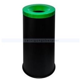 Papierkorb Orgavente Grisu Color 50 L feuersicher selbstlöschender Papierkorb, schwarz-grün