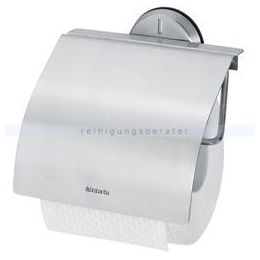 Toilettenpapierspender Brabantia Papierhalter Edelstahl matt mit Klappe, leicht zu montieren, inkl. Befestigungsmaterial