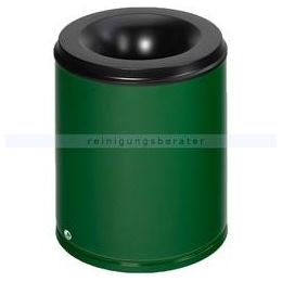 Papierkorb Var Mülleimer feuersicher Stahlblech 80 L grün für optimalen Schutz pulverbeschichtet, inklusive Kopfteil