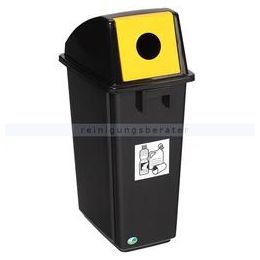 Mülltrennsystem Var Wertstoffsammler Wertstoffe schwarz 58 L mit festmontierter Einwurfklappe, gelb, für Wertstoffe