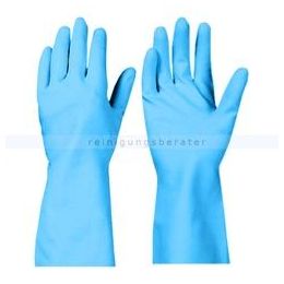Haushaltshandschuhe Ampri Clean Comfort S blau Gr. 7, Latex-Arbeitshandschuhe, velourisiert, lebensmittelgeeignet