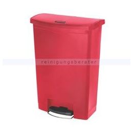 Treteimer Rubbermaid Slim Jim Kunststoff rot 90 L Tretabfallbehälter mit Pedal an der Breitseite