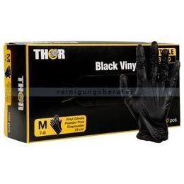 Thor Black Vitrile Blend Handschuhe schwarz Gr. M 100er Gr. 7-8, schwarz, puderfrei, unsteril, 100 Stück/Box