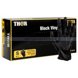 Thor Black Vitrile Blend Handschuhe schwarz Gr. S 100er Gr. 6-7, schwarz, puderfrei, unsteril, 100 Stück/Box