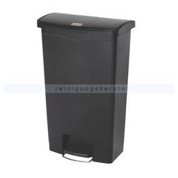 Treteimer Rubbermaid Slim Jim Kunststoff schwarz 68 L Tretabfallbehälter mit Pedal an der Breitseite