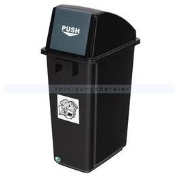 Mülltrennsystem Var Wertstoffsammler Restmüll schwarz 58 L mit selbstschließender Einwurfklappe für Restmüll